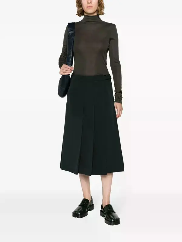 LEMAIRE Pleated Wool Wrap Skirt
