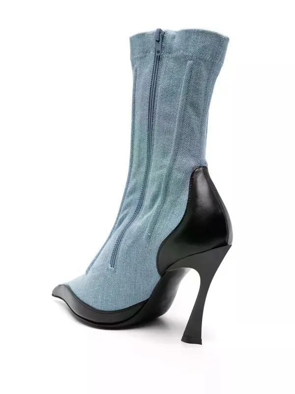 MUGLER 95mm Bi-colour Ankle Boots