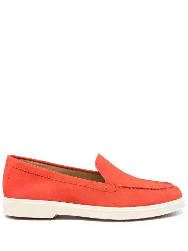 Santoni Suede Loafers - Red