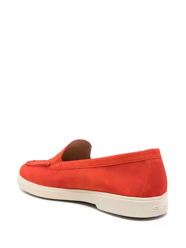 Santoni Suede Loafers - Red