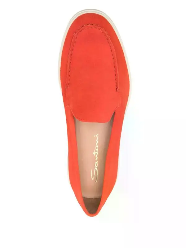Santoni Suede Loafers - Red