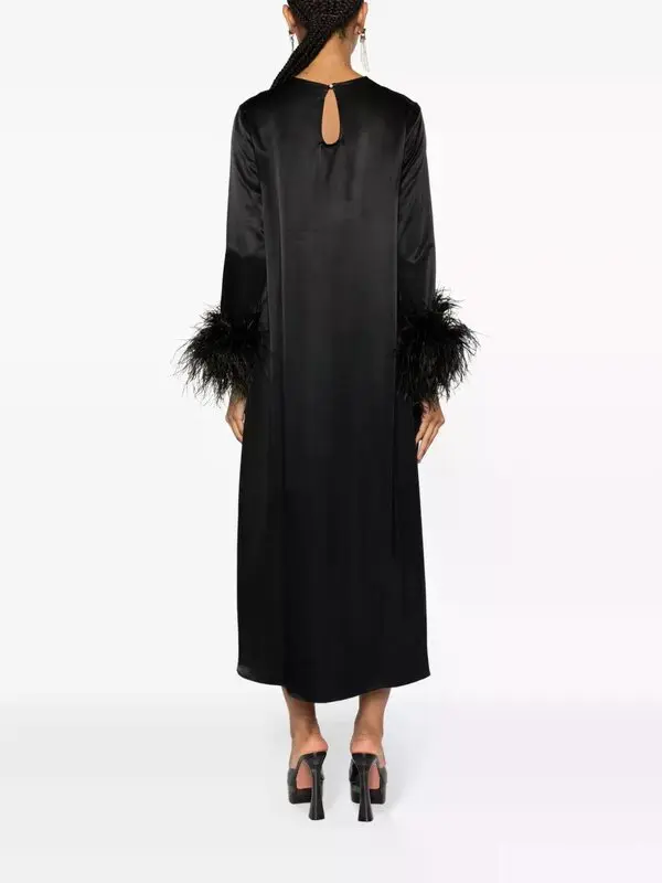 Sleeper Suzi Feather-cuffs Maxi Dress
