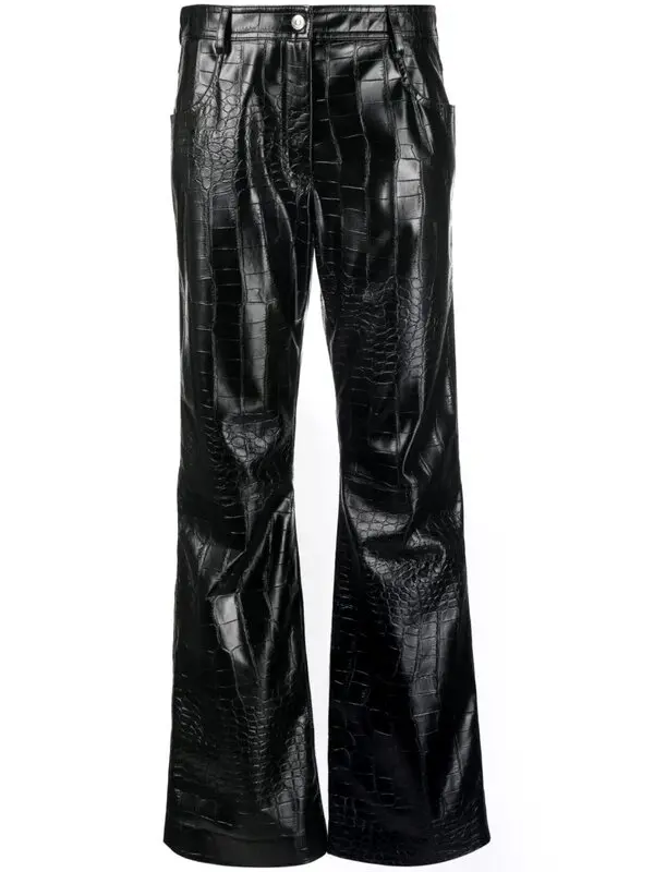 MSGM Embossed Crocodile Effect Straight-leg Trousers