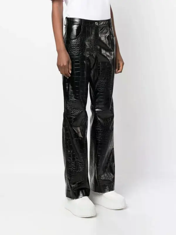 MSGM Embossed Crocodile Effect Straight-leg Trousers