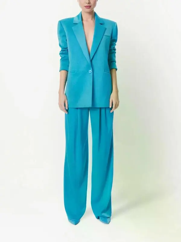 Alice + Olivia Shan Padded-shoulder Rolled-sleeve Blazer