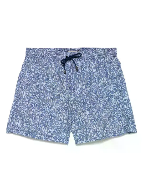 Canali Printed Swim Shorts - Blue