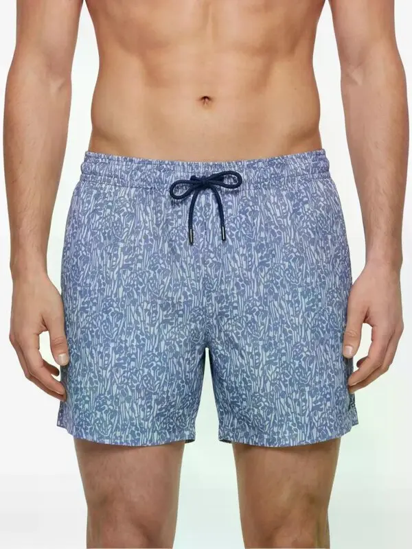 Canali Printed Swim Shorts - Blue