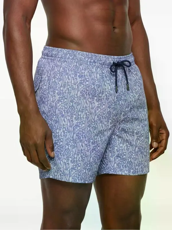 Canali Printed Swim Shorts - Blue