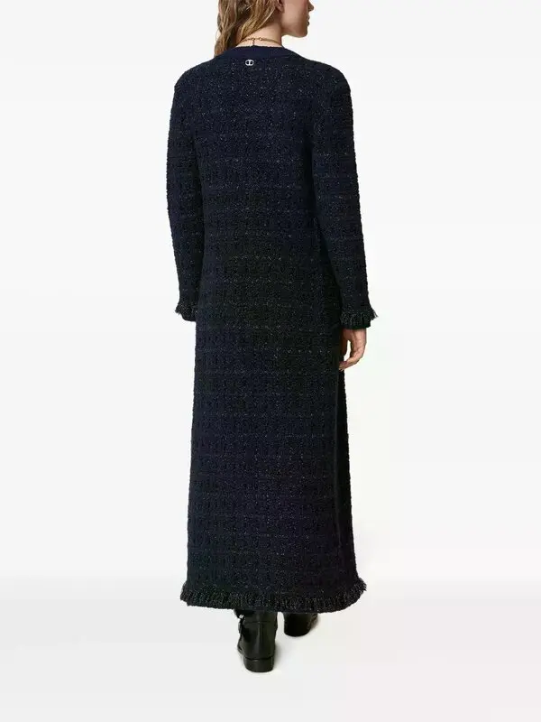 TWINSET Checked Jacquard Maxi Cardigan