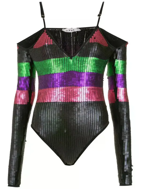 AMIR SLAMA Sequin Cut-out One-piece Swimsuit - Multicolour