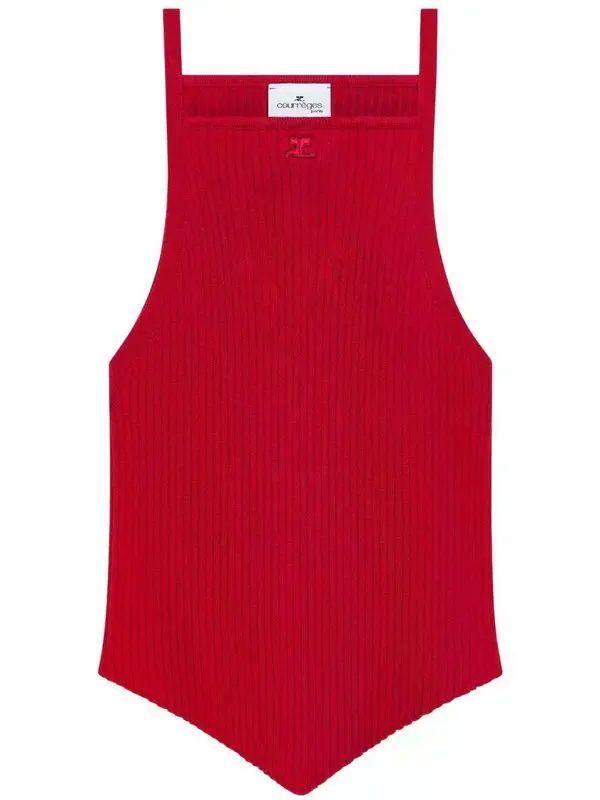 COURREGES Ribbed-knit Tank Top - Red