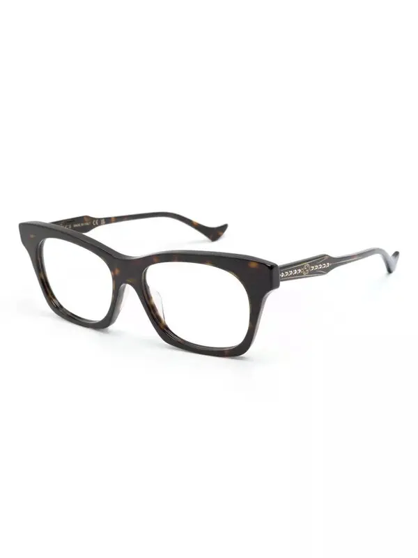 Gucci Tortoiseshell Square-frame Glasses