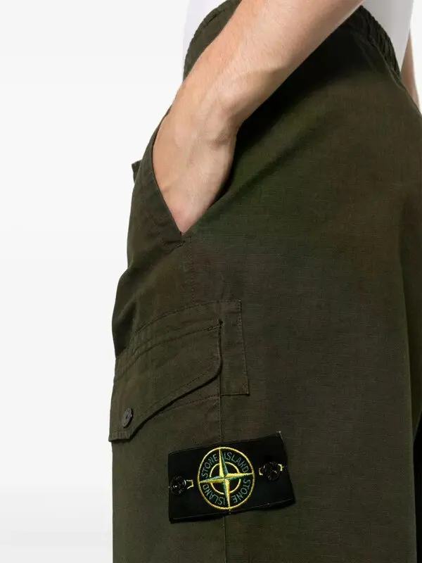 Stone Island Tapered Ripstop Cargo Trousers - Green