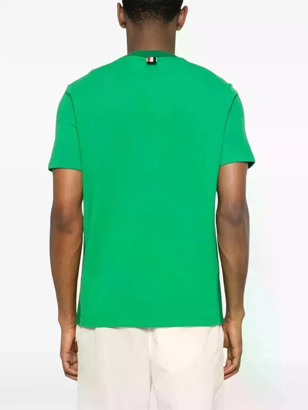 Thom Browne 4-bar Stripe Cotton T-shirt - Green