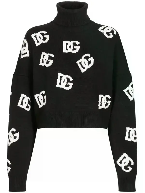 Dolce & Gabbana Intarsia-knit Virgin Wool Jumper - Black