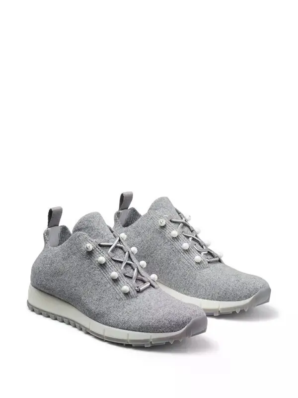 JIMMY CHOO Veles Trainers With Faux-pearl Embellishments