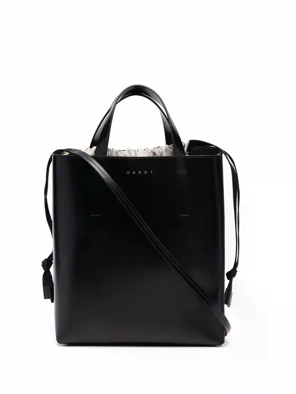 Marni Museo Drawstring Leather Tote