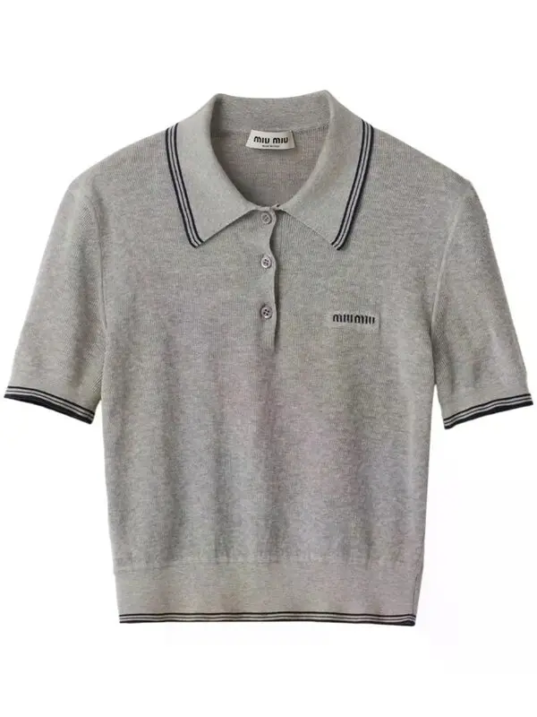 Miu Miu Stripe-detail Polo Top