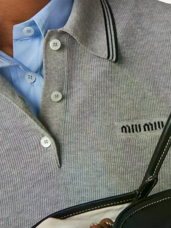 Miu Miu Stripe-detail Polo Top
