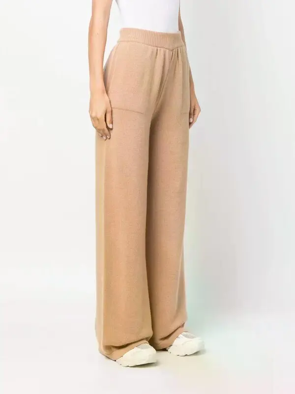MSGM Embroidered-logo Wool-cashmere Blend Knit Trousers