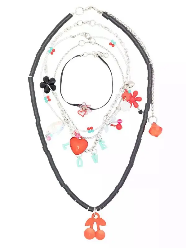 AMIR SLAMA Four-strand Charm Necklace - Black
