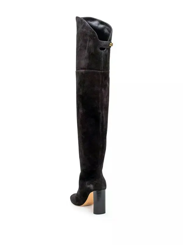 MAISON SKORPIOS Marylin Suede Over-the-knee Boots - Black