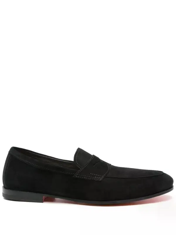 Santoni Suede Loafers - Black