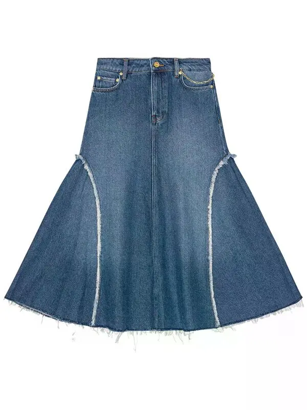 GANNI Denim Midi Skirt
