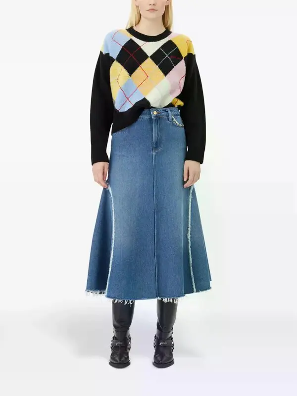 GANNI Denim Midi Skirt
