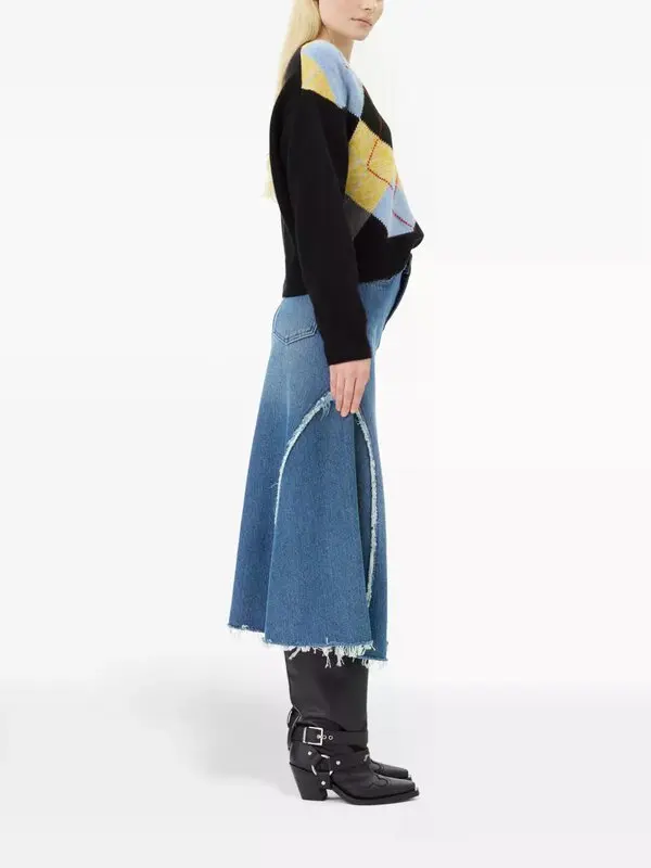 GANNI Denim Midi Skirt