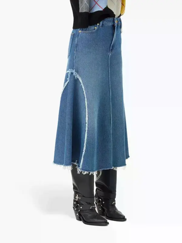 GANNI Denim Midi Skirt