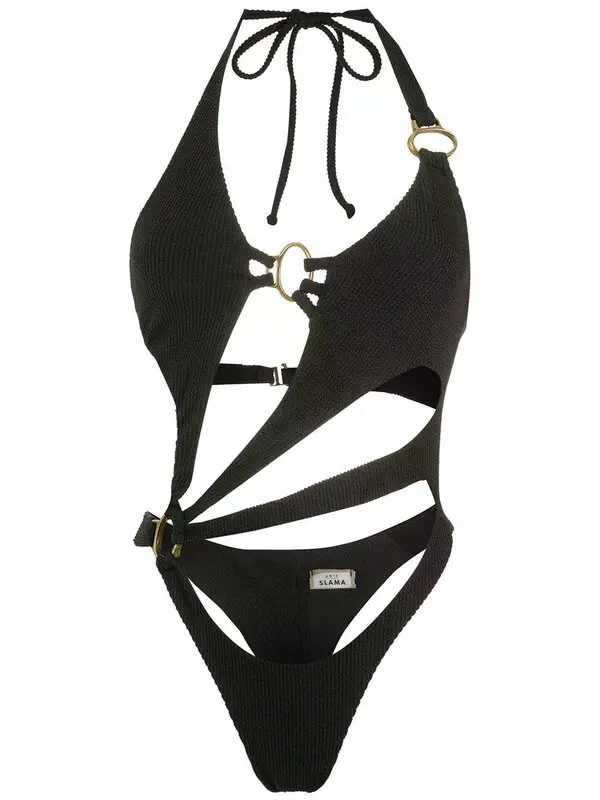 AMIR SLAMA Cut-out Halterneck Swimsuit - Black