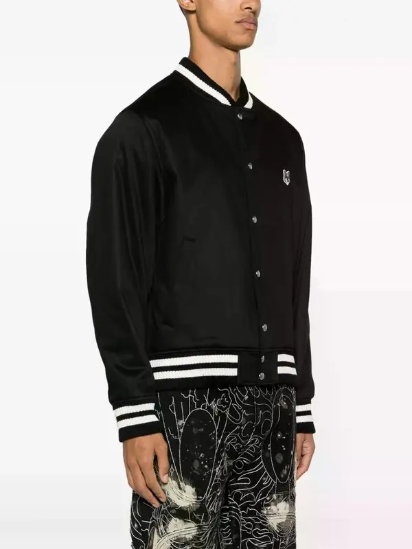 Maison Kitsuné Fox-patch Satin Bomber Jacket