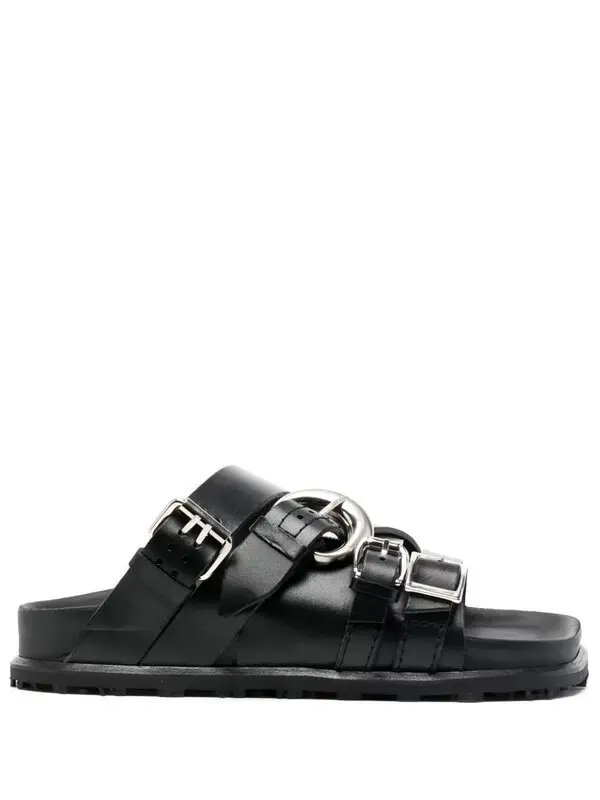 MARINE SERRE Buckled Calf Leather Sandals