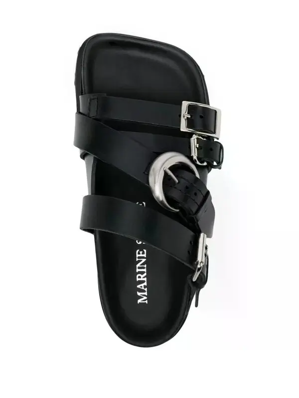 MARINE SERRE Buckled Calf Leather Sandals