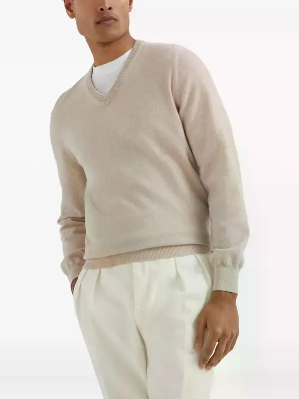 Brunello Cucinelli Long-sleeve Cashmere Jumper - Neutrals