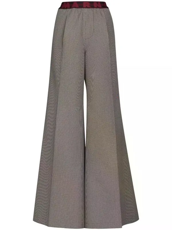 Marni Logo-waistband Checked Trousers - Multicolour