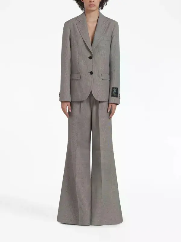 Marni Logo-waistband Checked Trousers - Multicolour