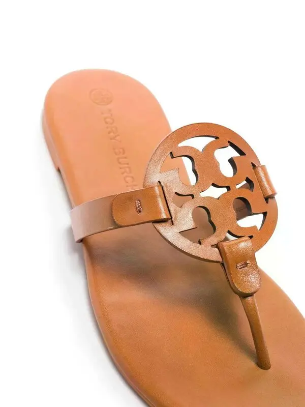 Tory Burch Miller Soft Logo Leather Sandals - Brown