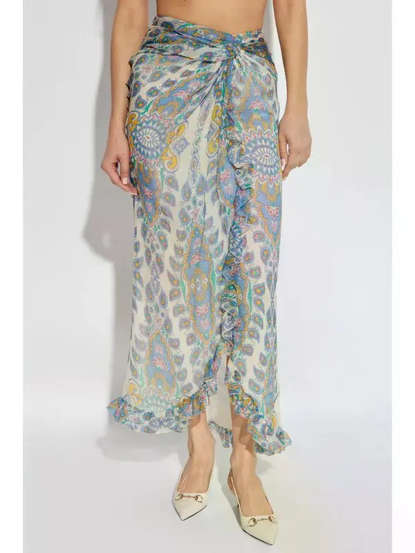 Etro High-waisted Silk Wrap Skirt