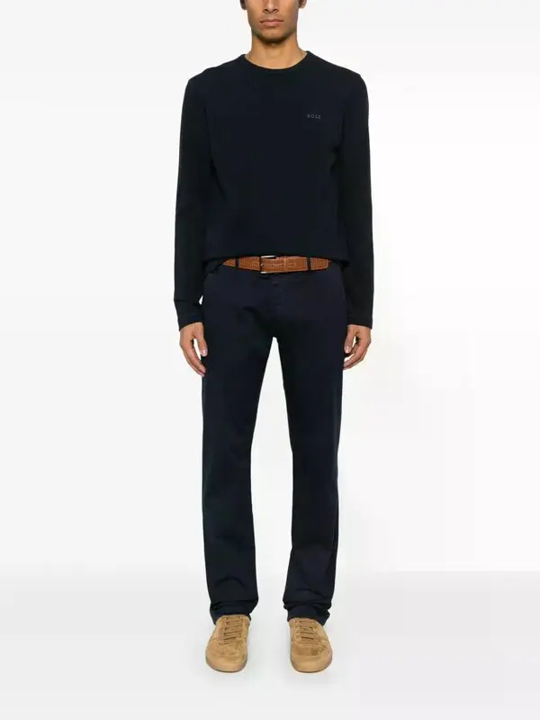 BOSS Logo-embroidered Sweater - Blue