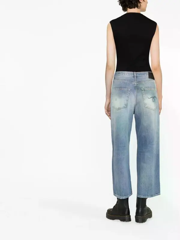 R13 Distressed Straight-leg Denim Jeans