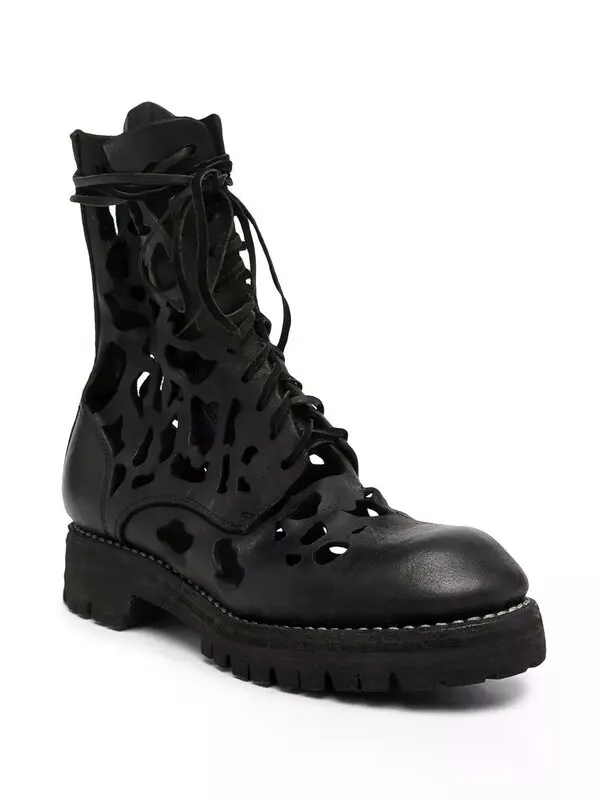 Guidi Cut-out Lace-up Leather Boots