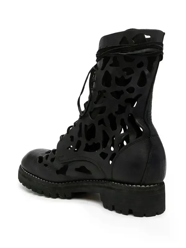 Guidi Cut-out Lace-up Leather Boots