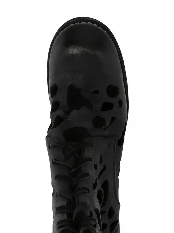 Guidi Cut-out Lace-up Leather Boots