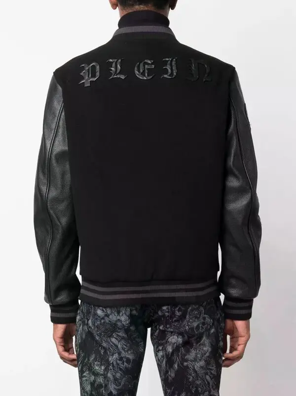 Philipp Plein Gothic Plein Logo-appliqué Varsity Jacket
