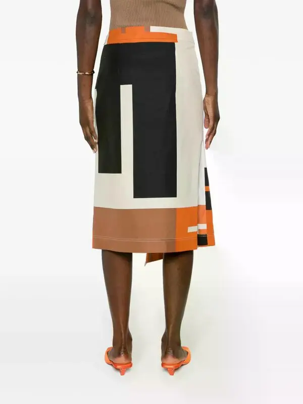 Fendi Ff Puzzle-print Midi Skirt