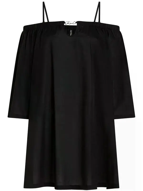 Karl Lagerfeld Signature Off-shoulder Dress - Black