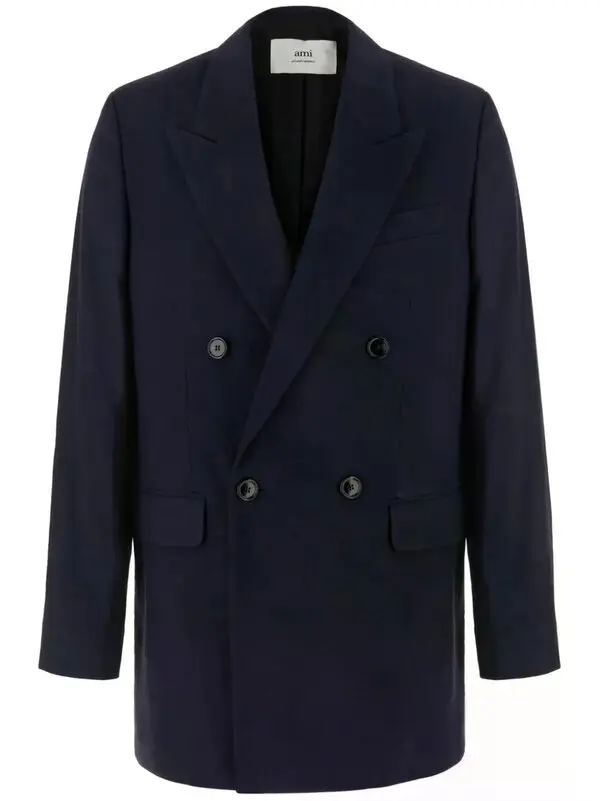 AMI Paris Double-breasted Virgin-wool Blazer