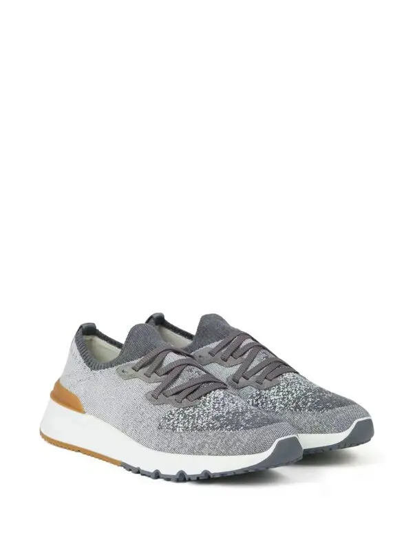 Brunello Cucinelli Logo-print Cotton-blend Sneakers